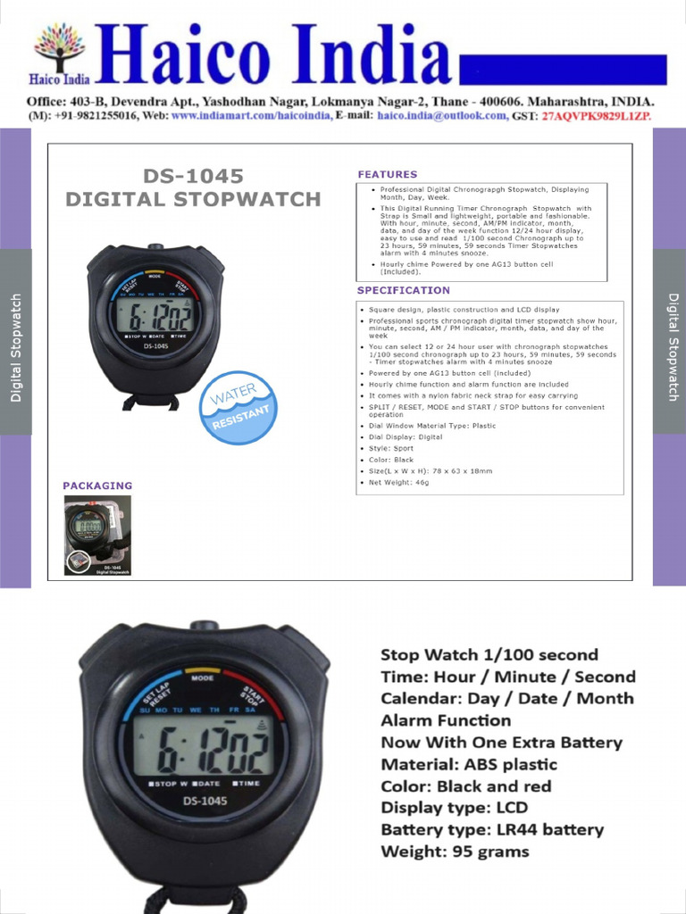 Stop Watch | PDF
