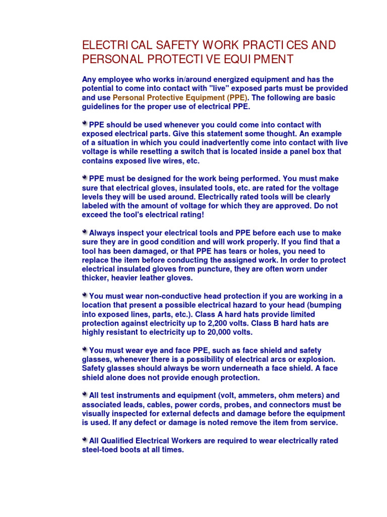 Electrical Safety Guidelines1 | PDF | Insulator (Electricity ...