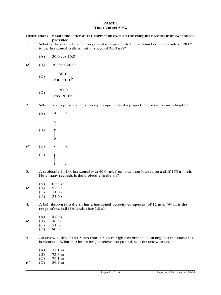 k12 Evaluation Physics3204 Physics3204 Aug05 Key | PDF | Force ...