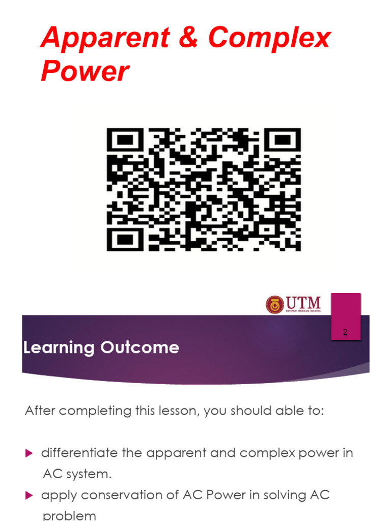 Week 1 - Apparent and Complex Power | PDF | Ac Power | Materials Science