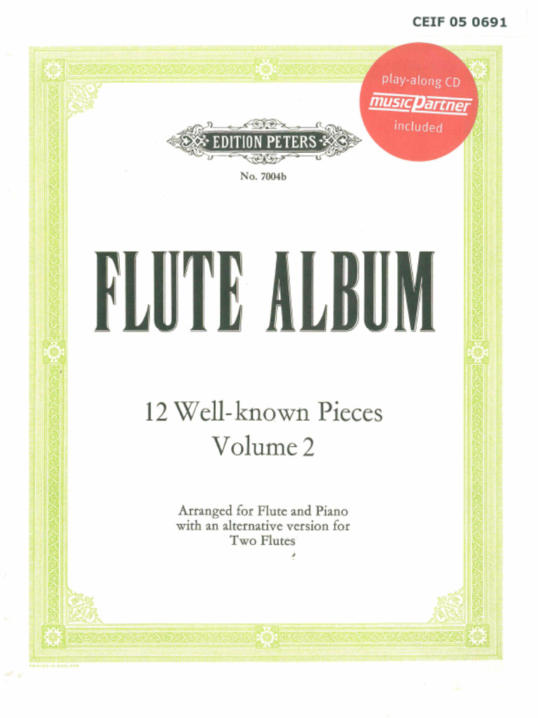 FLUTE ALBUM - 12 Well-Kown Pieces - Vol. 2 - Flute - Piano - Ver. 2 ...