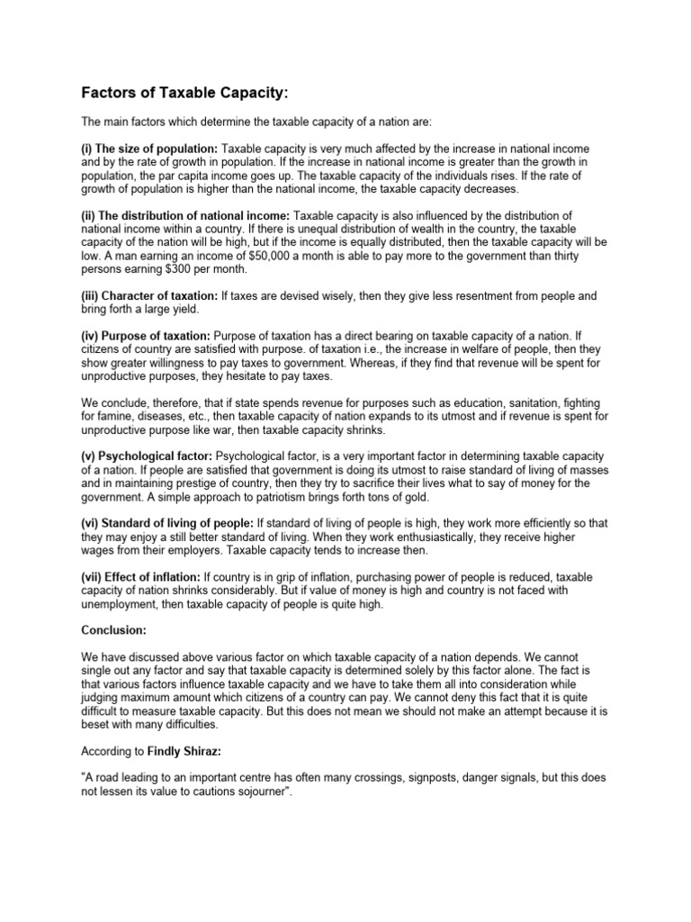 Understanding Taxable Capacity | PDF | Taxes | Income