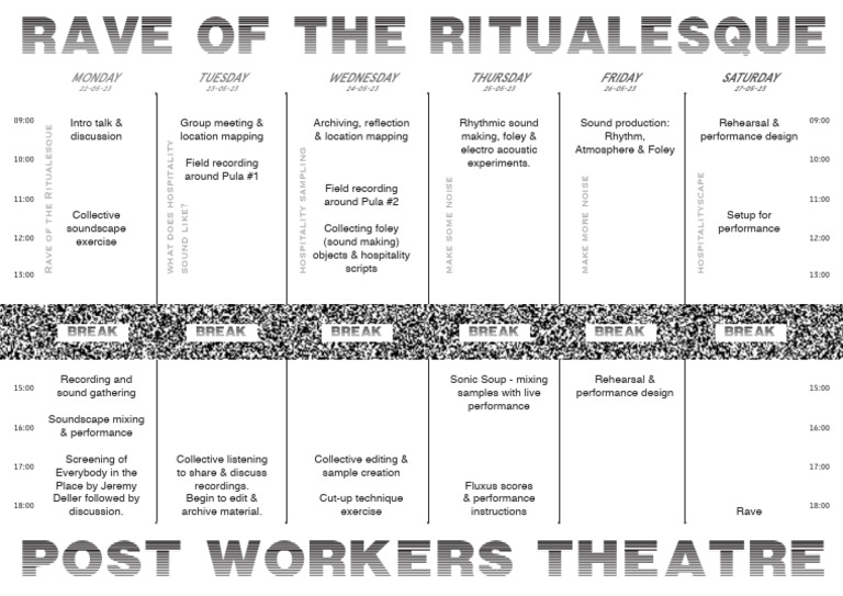 Rave of The Ritualesque Schedule | PDF | Sound Recording | Hearing