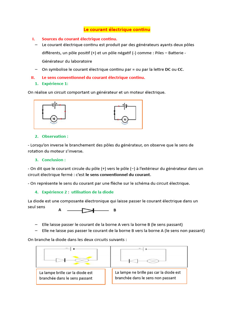 Courant Electrique | PDF | Tension électrique | Courant électrique
