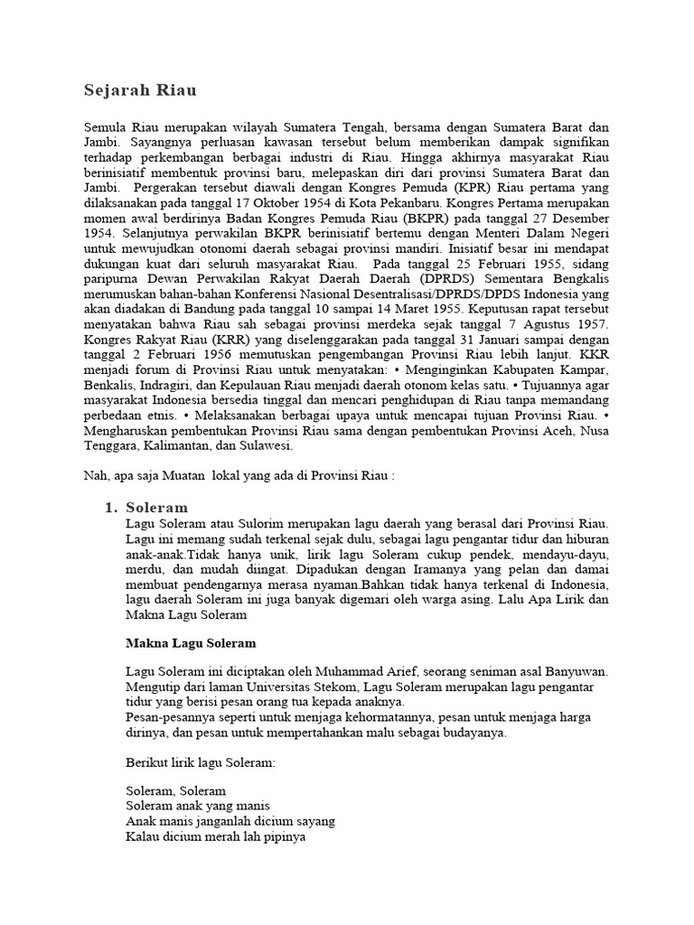 Sejarah Riau | PDF