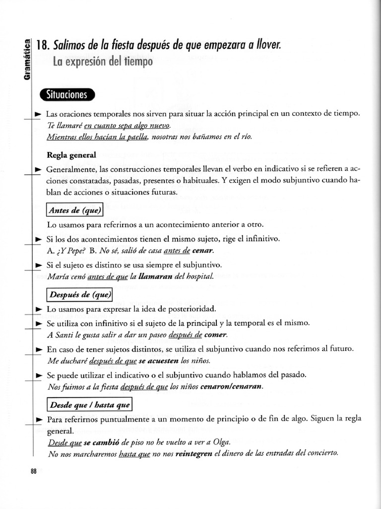 La Expresión Del Tiempo Indicativo-Subjuntivo-Infinitivo | PDF