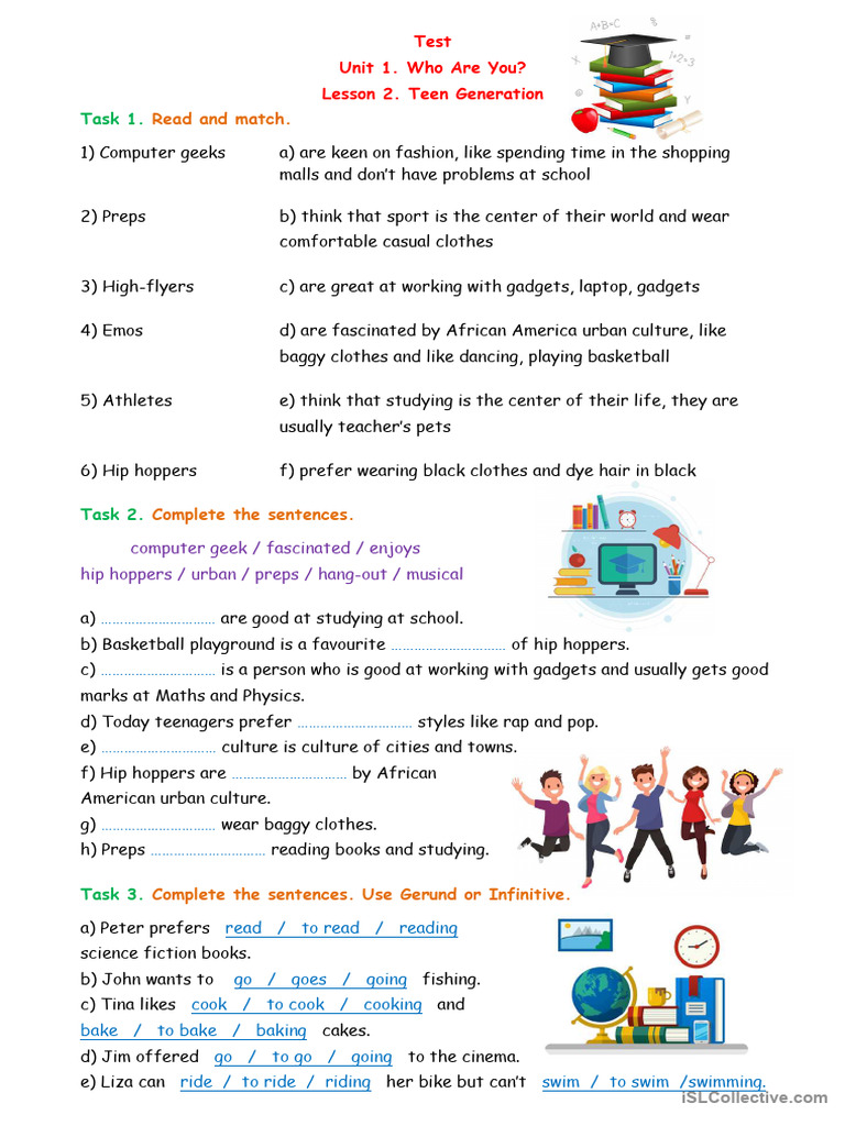 Teen Generation Identity Matching Activities | PDF