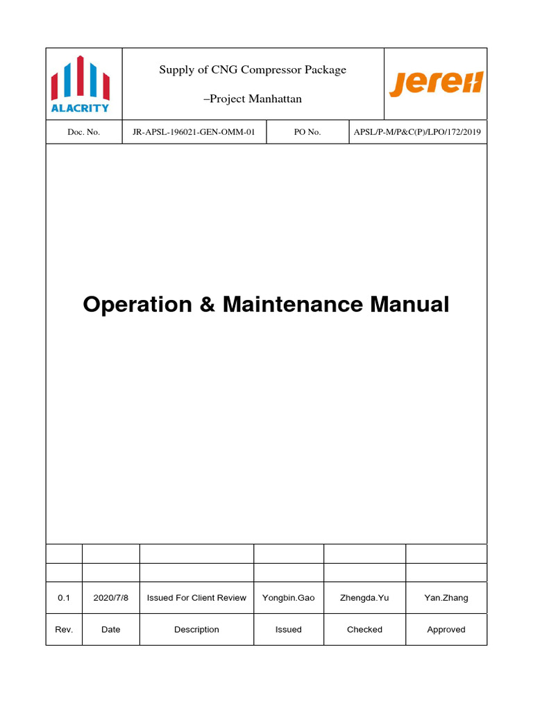 JR APSL 196021 GEN OMM 01 Operation & Maintenance Manual | PDF | Instrumentation | Programmable ...