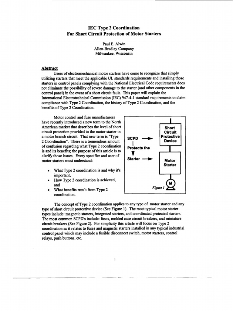 Iec Type 2 Coordination For Short Circuit Protection of Motor ST | Download Free PDF | Fuse ...