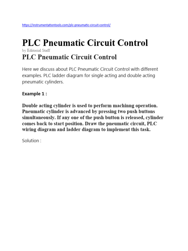 PLC Pneumatic Circuit Control | PDF | Programmable Logic Controller | Electrical Engineering