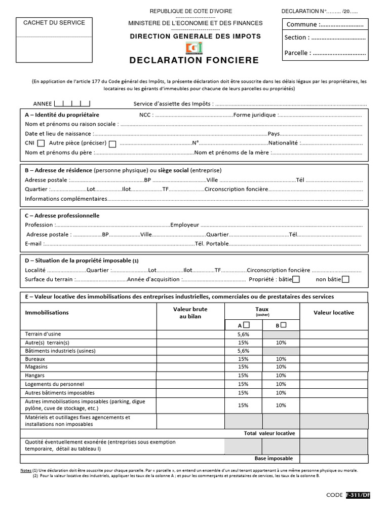 Declaration Fonciere 2012 | PDF