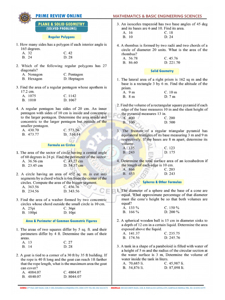 Plane and Solid Geometry | PDF