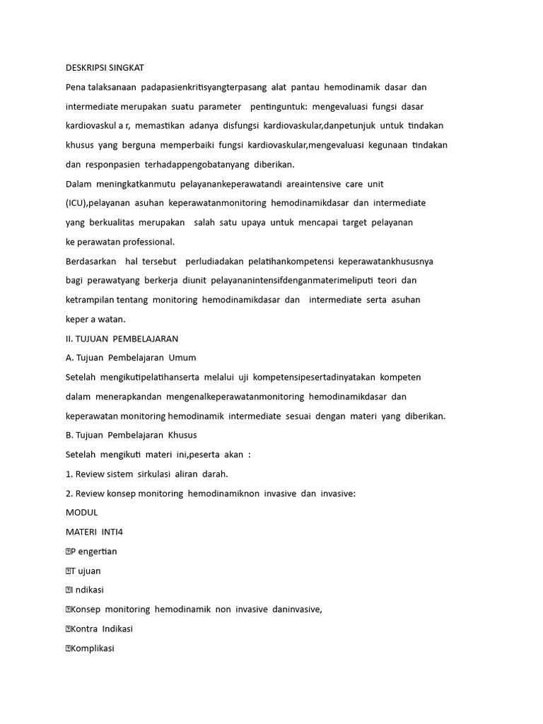 MI 7 MONITORING HEMODINAMIK INVASIF DAN NON INVASIF (KONSEP MONITORING ...