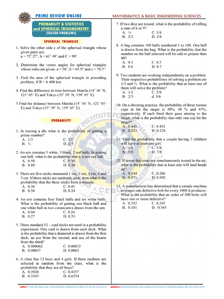 Probability and Statistics | PDF