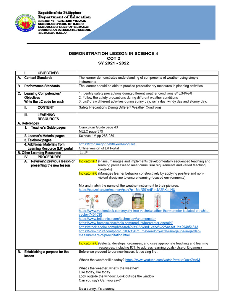 COT-2 - Science Q4 2021-2022 | PDF | Learning | Educational Technology
