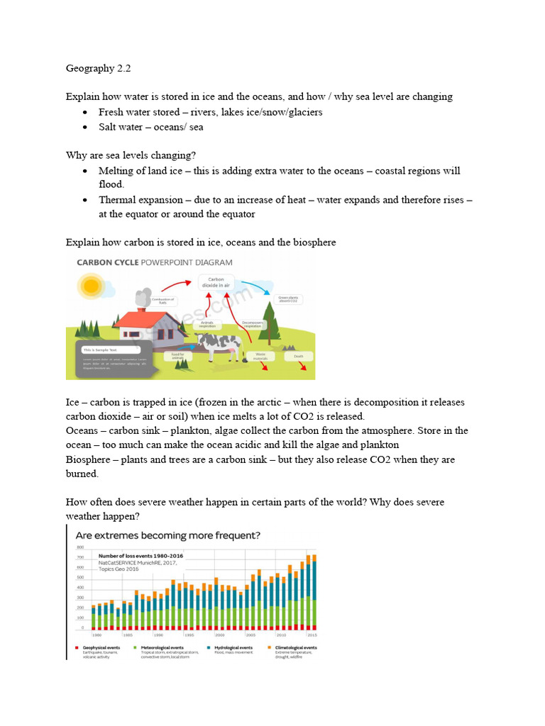 Geography 2.2 Note | PDF | Oceans | Ice