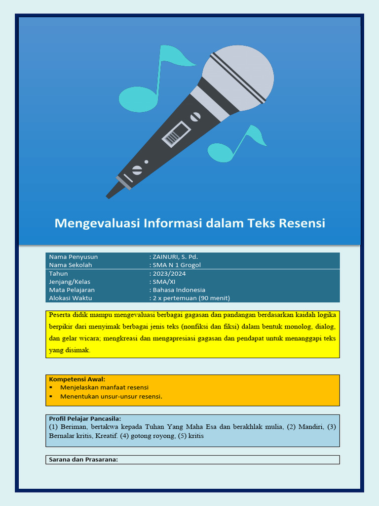 MODUL AJAR MENYIMAK Resensi | PDF