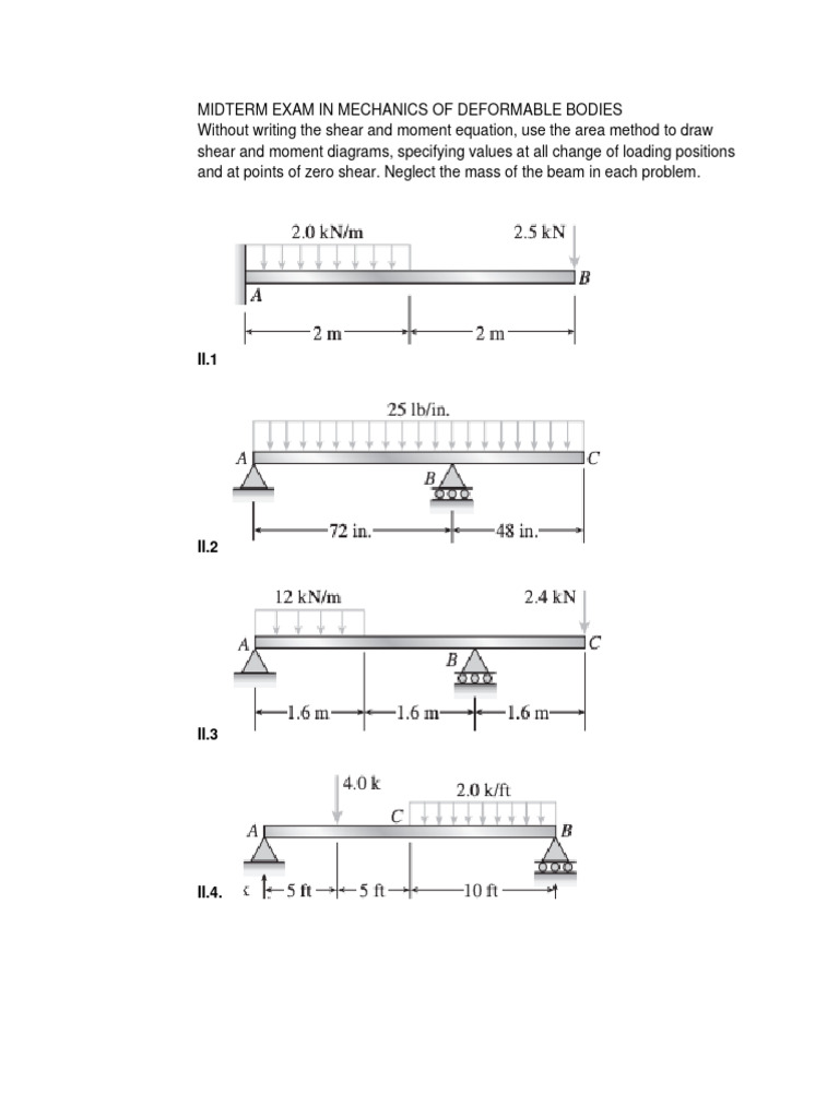 Midterm Exam in Mechanics of Deformable Bodies | PDF