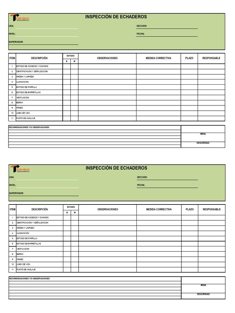 Chec List de Echaderos | PDF
