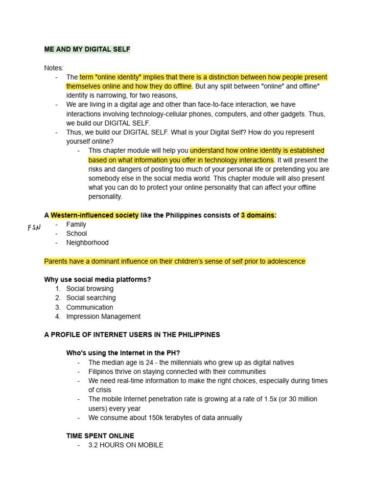 Understanding My Digital Self | PDF | Online And Offline | Social Media