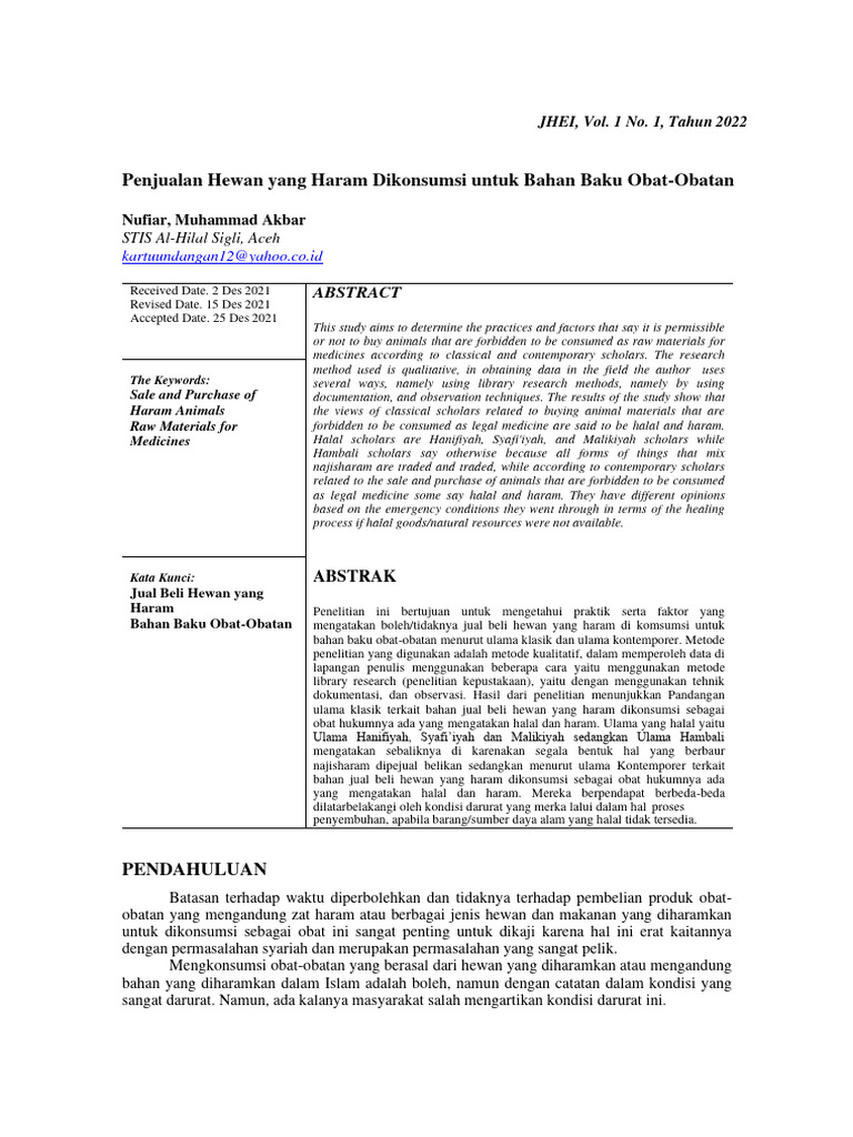 Penjualan Hewan Yang Haram Dikonsumsi Untuk Bahan Baku Obat-Obatan ...