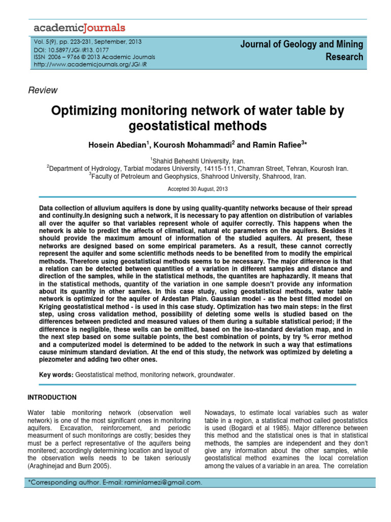 Geostatistical Methods | PDF | Cross Validation (Statistics) | Standard Deviation