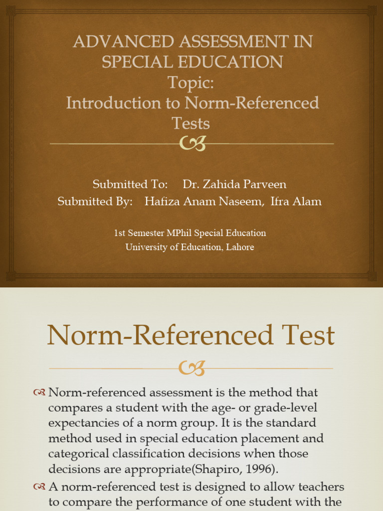 Norm Referenced Test | PDF | Educational Assessment | Individualized ...