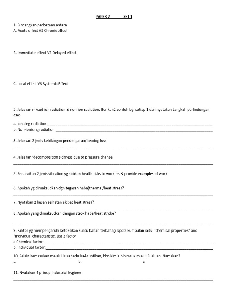 Sample Exam Paper 2 OSHA | PDF