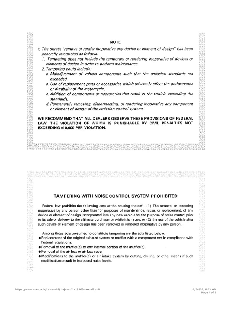 Emission Tampering Guidelines | PDF