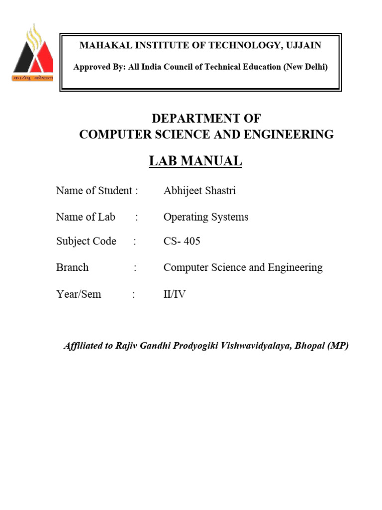 OS Lab Manual 0704CS191002 Abhijeet Shastri | PDF | Device Driver | Scheduling (Computing)