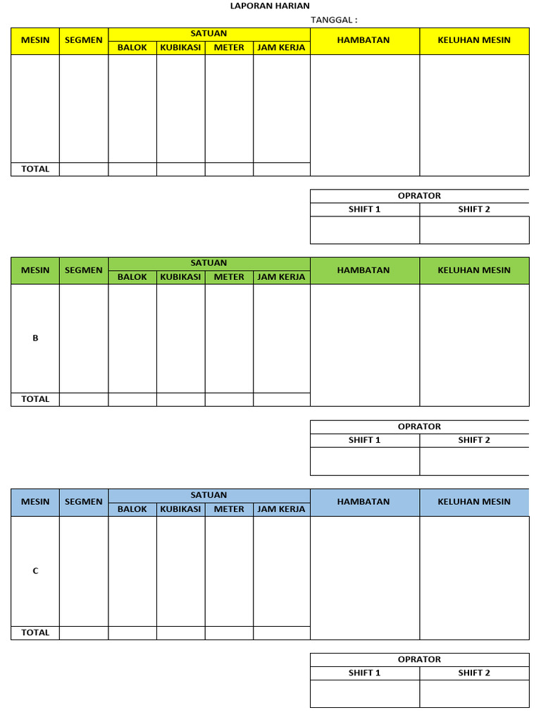 Laporan Harian, Mingguan, Bulanan Dan Stok Batu | PDF