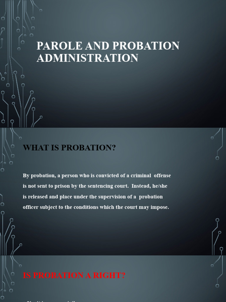 Parole and Probation Administration | PDF | Probation | Parole