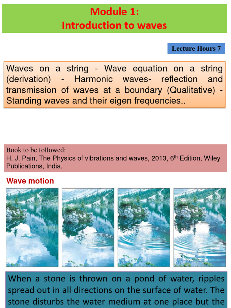 BPHY101L-Module1-Lectureppt-Introduction To Waves | PDF | Waves | Wave ...