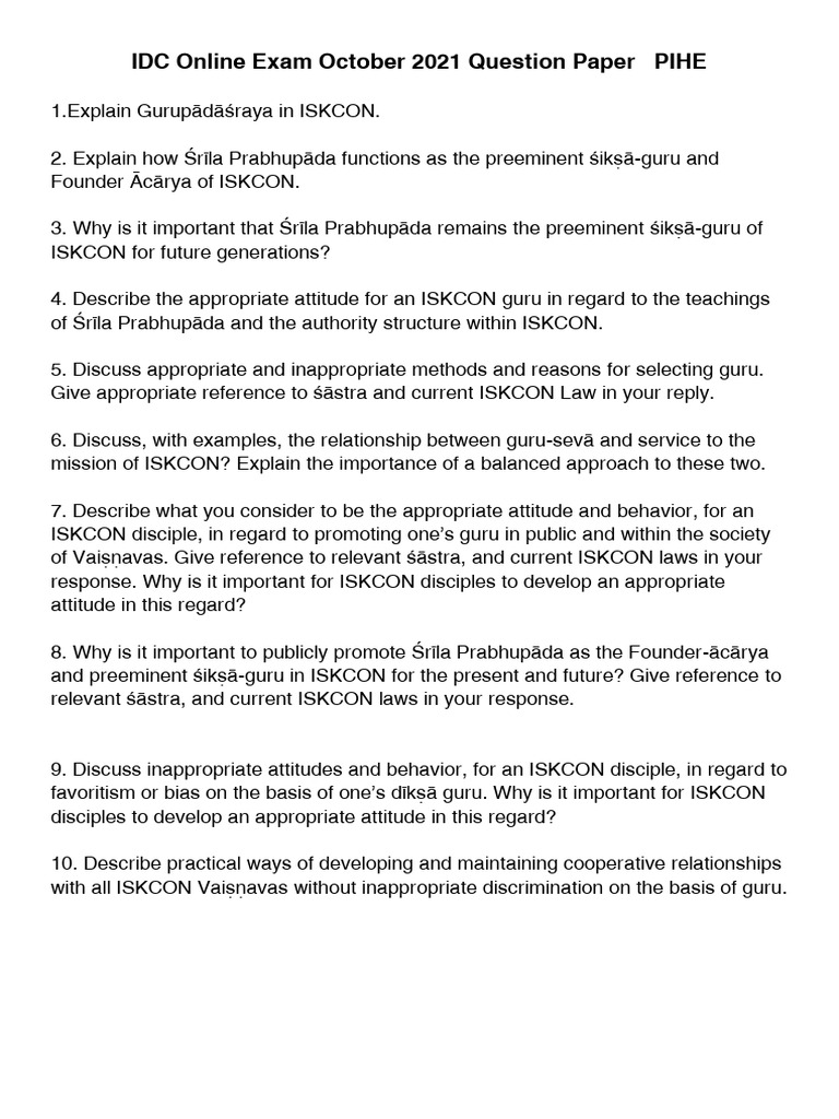 IDC Eng Que Paper | PDF