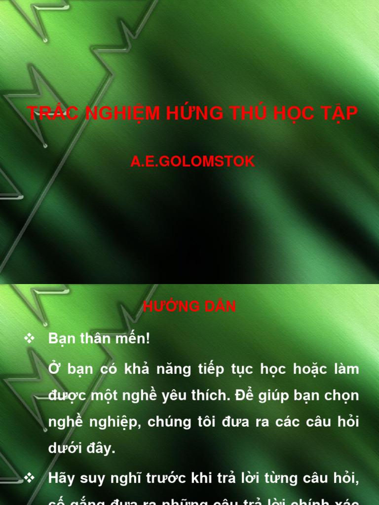 7.3a-TRẮC NGHIỆM GOLOMSTOK | PDF