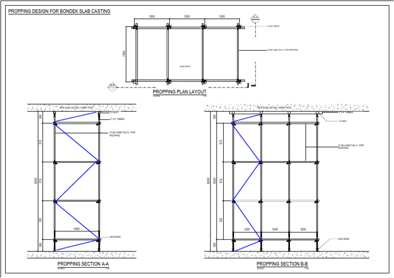 Propping Design For Bondek Slab Casting: U-Jack Above | PDF