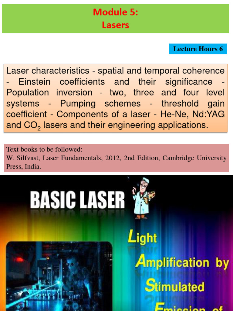 BPHY101L Module5 Lectureppt Lasers | PDF