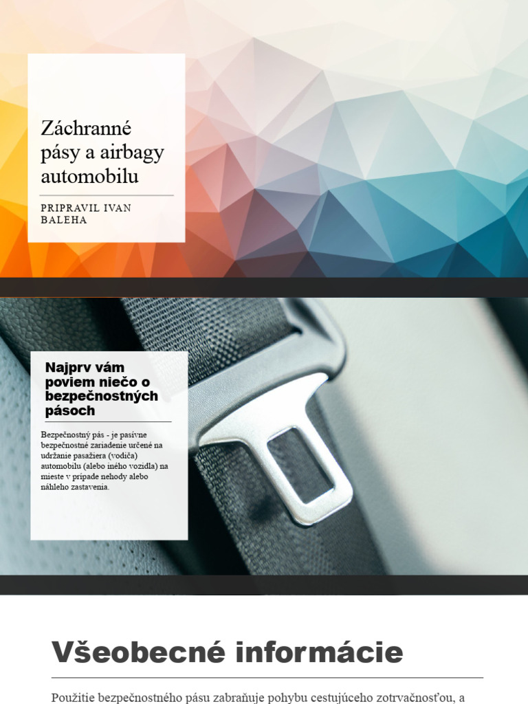 Záchranné Pásy A Airbagy Automobilu | PDF