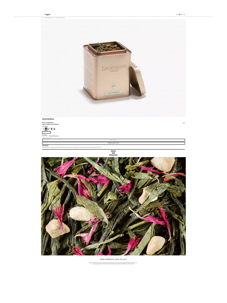 Miss Dammann Green Tea Blend 100g | PDF | Tea | Foods