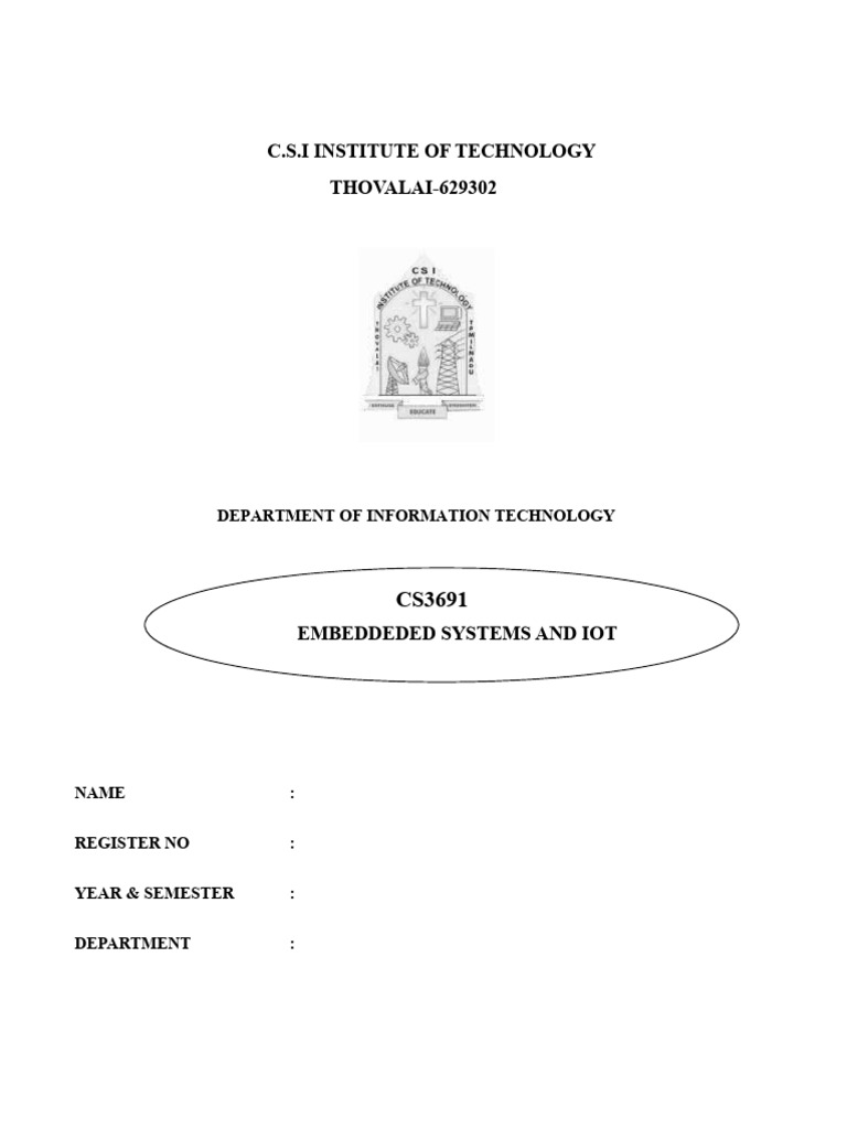Embedded System and Iot Record | PDF | Arduino | Microcontroller