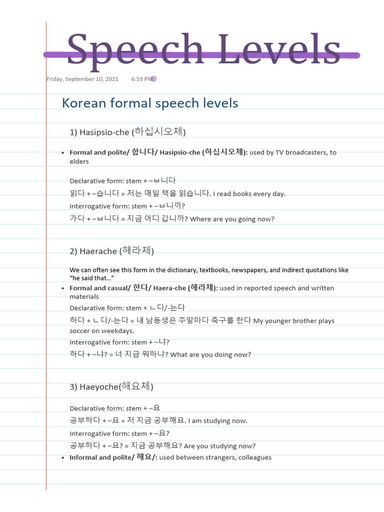 Speech Levels | PDF