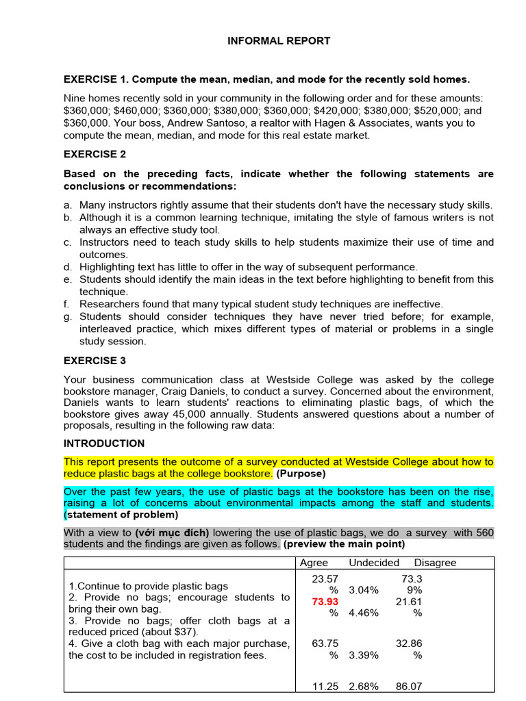 Chapter 9 - Informal Report - Assignment | PDF | Study Skills | Cognition