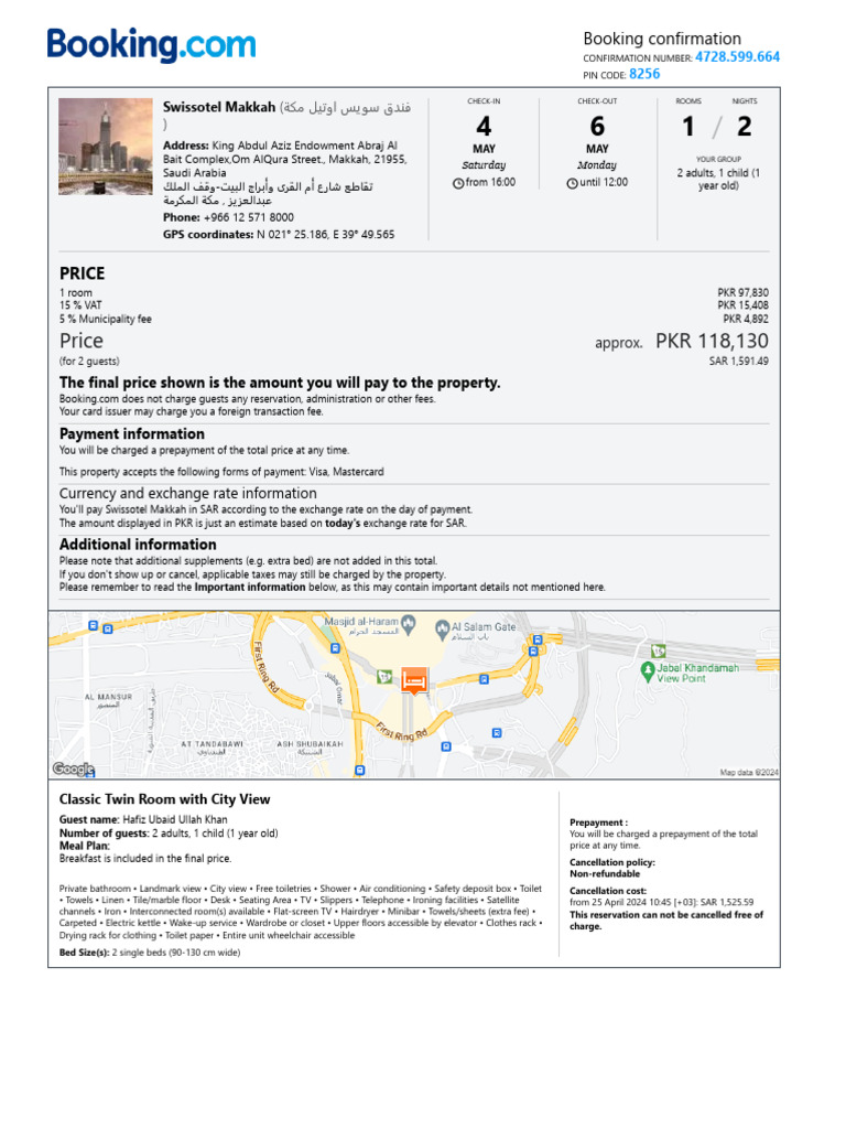 Confirmationbreakfast | PDF | Credit Card | Fee