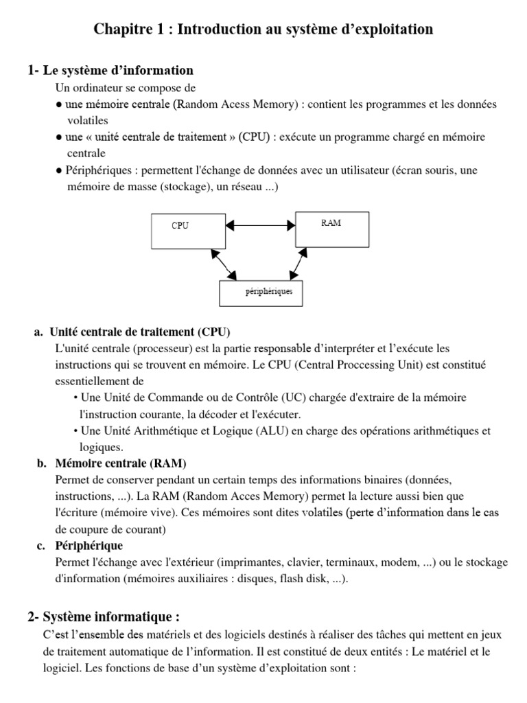 Cours SE Tel11 | PDF | Kernel (Système d'exploitation) | Matériel informatique