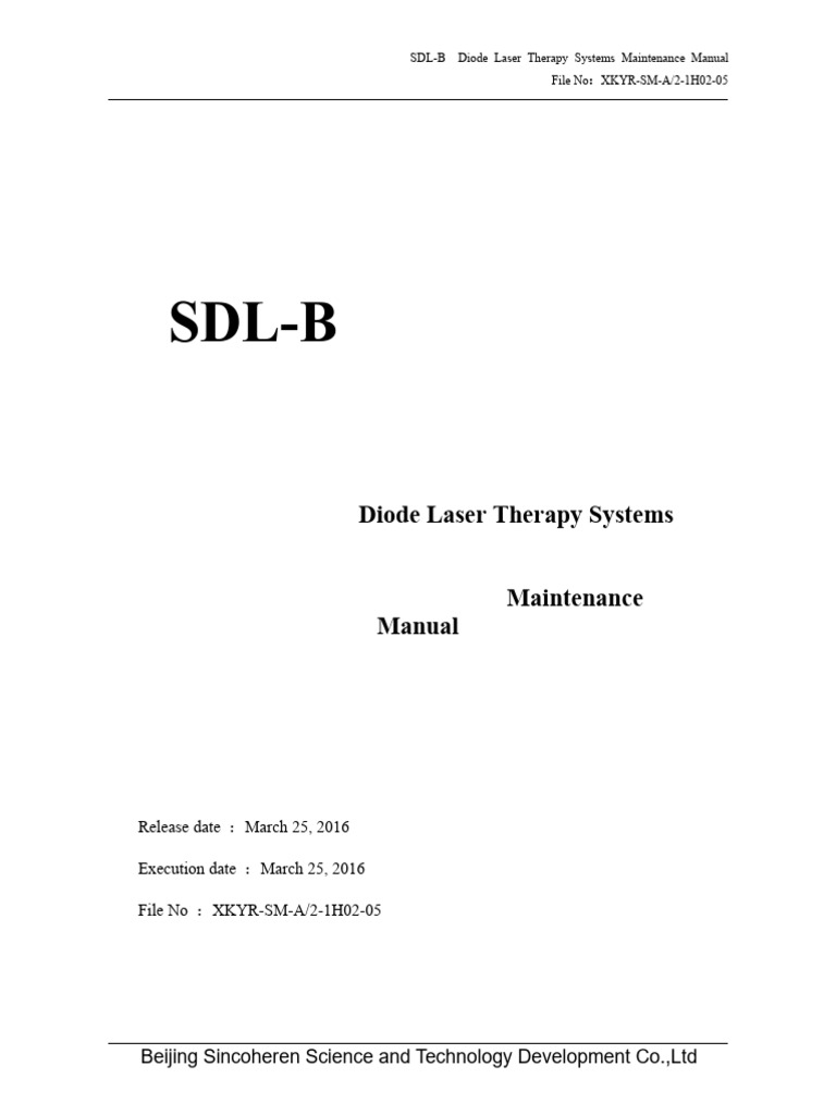 Diode Laser SDL-B Service Manual | PDF | Power Supply | Laser