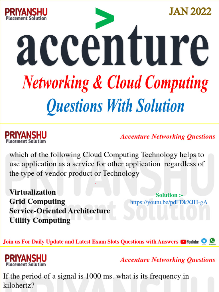 Accenture Networking & Cloud Computing Jan 2022 | PDF | Cloud Computing | Computer Network