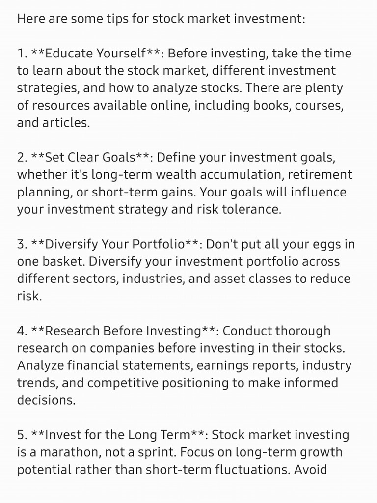 First Step To Stock Market | PDF