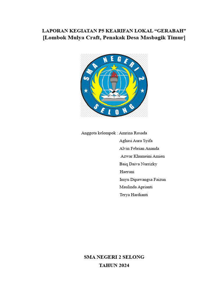 Laporan Kegiatan P5 Gerabah Lokal | PDF