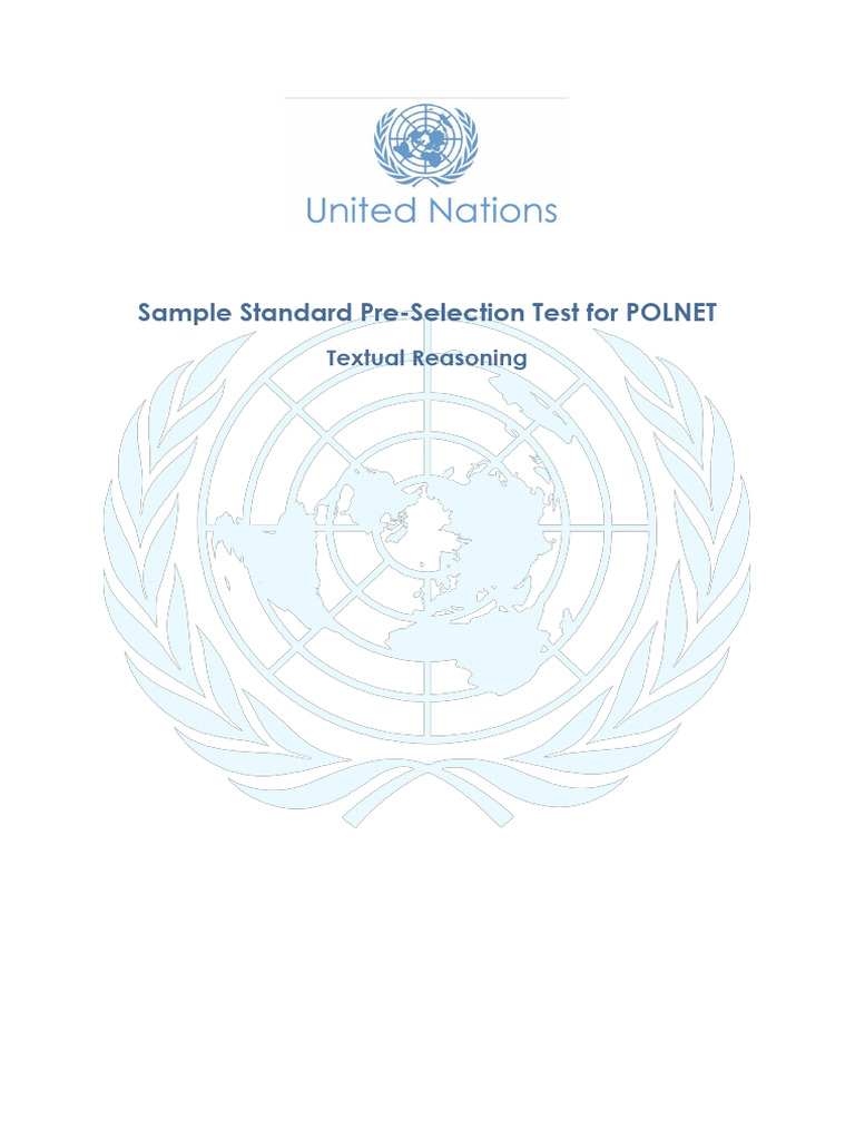 Sample Standard Pre-Selection Test (EN) | PDF | Handedness | Reason