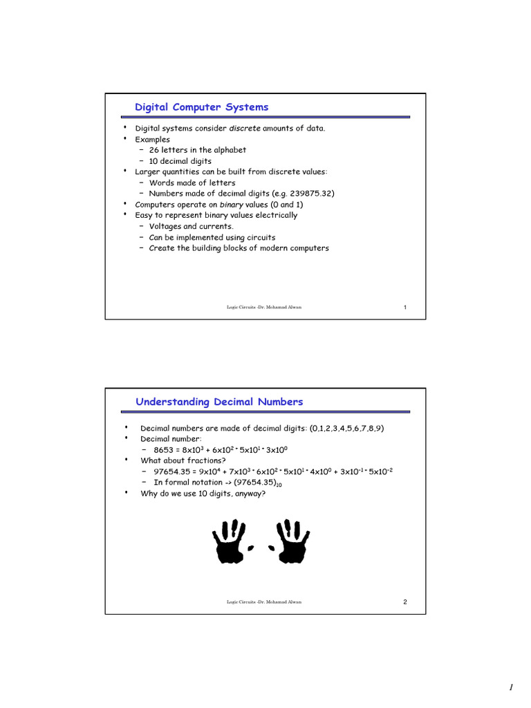 Logic 1 | PDF | Decimal | Elementary Mathematics
